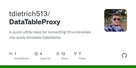 Github Tdietrich513datatableproxy A Quick Utility Class For Converting Ienumerables Into