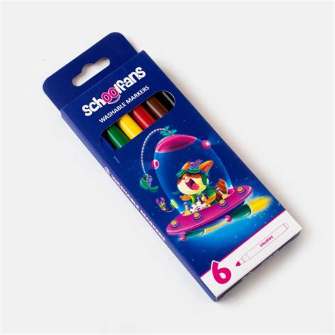 ماژیک رنگ آمیزی 6 رنگ قابل شست و شو اسکول فنس Schoolfans جزیره کتاب