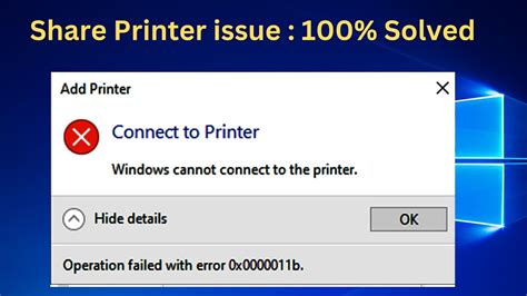 Windows Cannot Connect To Printer Operation Failed With Error