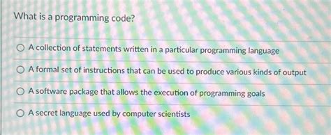 Solved What Is A Programming Codea Collection Of Statements