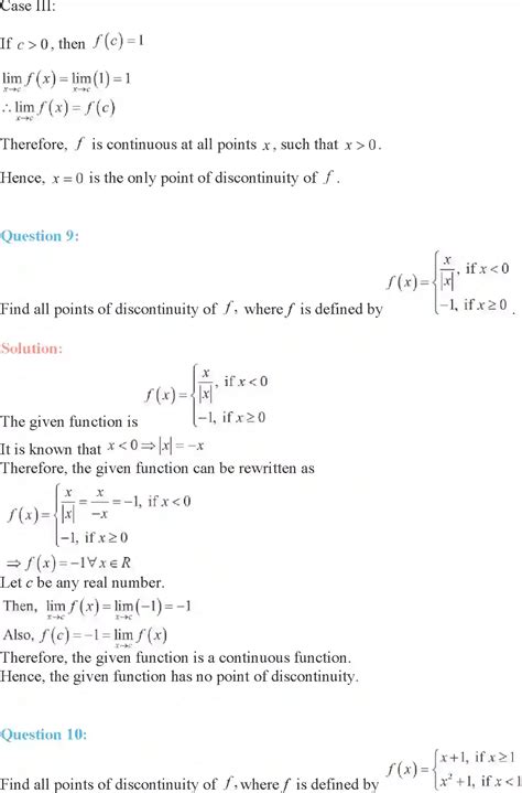 Class 12 Maths Continuity And Differentiability Solution