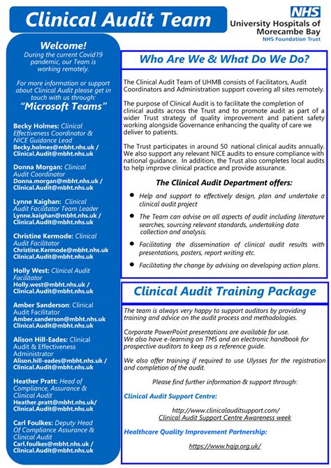 Its Clinical Audit Awareness Week Caaw20 The Uhmbt Clinical Audit Team Consists Of