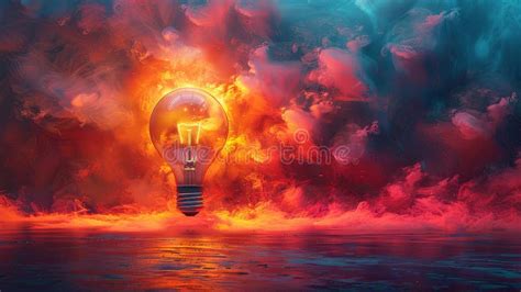 Stunning Visual Representation Of Creative Thinking And Innovation With A Glowing Lightbulb In A