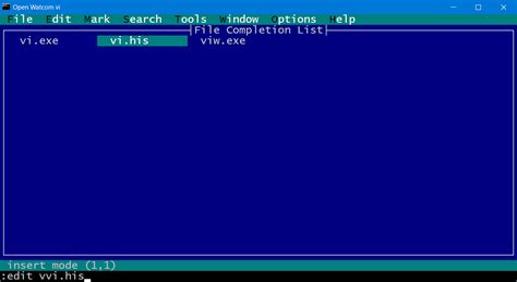 Tab Completion Bug In Vi Editor Issue 813 Open Watcom Open