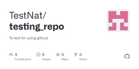 GitHub TestNat Testing Repo To Test For Using Github