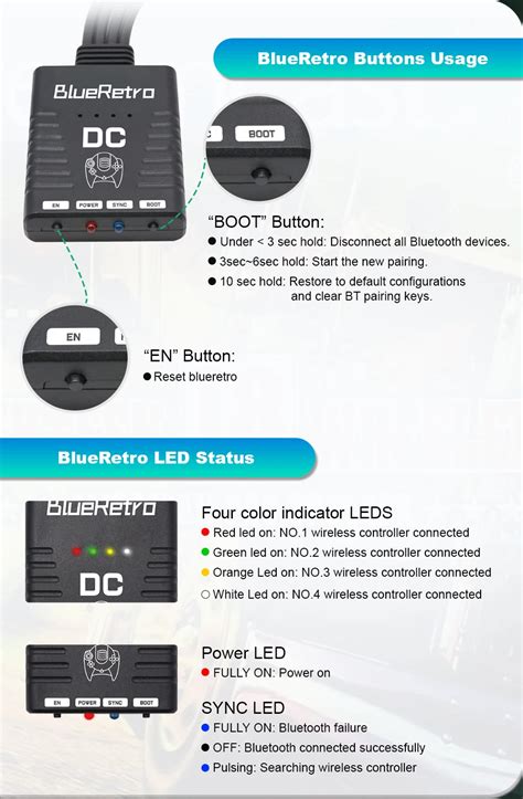 Retroscaler Dc Multiplayer Blueretro Wireless Controller Bluetooth Adapter Für Sega Dreamcast