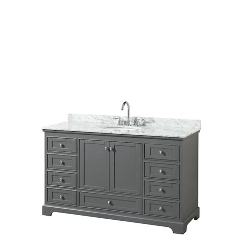 Wyndham Collection Deborah 60 In Dark Gray With Polished Chrome Trim
