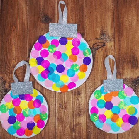 Paper Plate Christmas Baubles Julhantverk Hantverk För Barn Julpyssel För Små Barn
