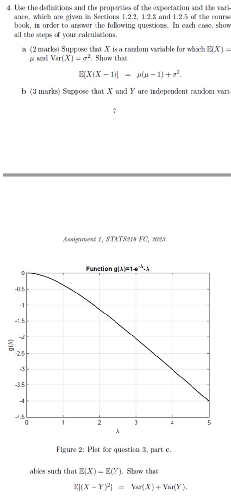 Solved 4 Use The Definitions And The Properties Of The Expectation