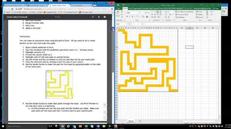 Excel 2016 Creating A Maze Youtube