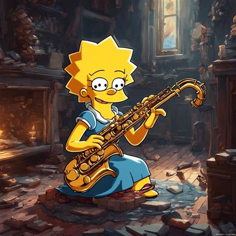 Fail Lisa Simpson Playing The Saxophone Ai Generated Artwork