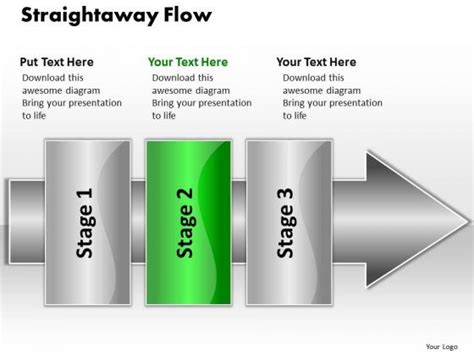 Ppt Straightaway Flow Stages PowerPoint Templates