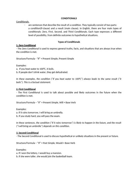 Topic 3 Conditionals Pdf