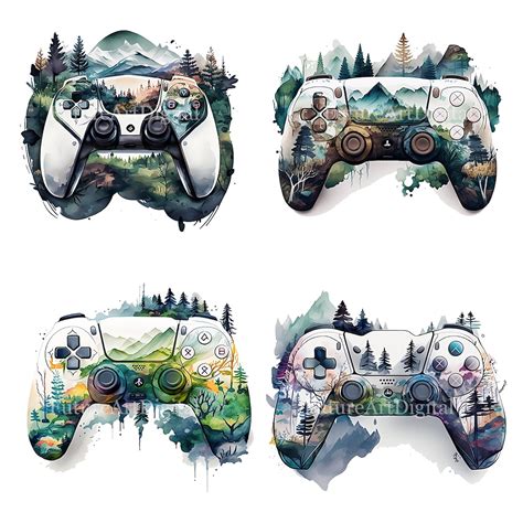 Watercolor Gaming Controller Sublimation Wall Art Ps Controller