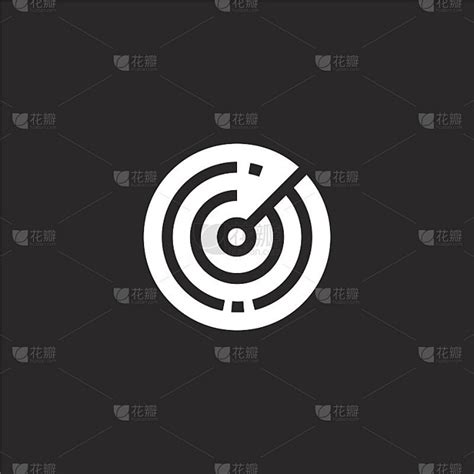 雷达图标。充满雷达图标的网站设计和移动，应用程序开发。雷达图标从充满军事收集孤立的黑色背景。