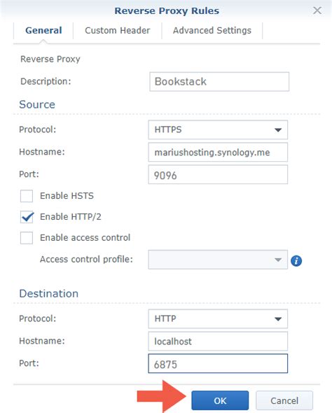 synology how to allow bookstack to work over an connection
