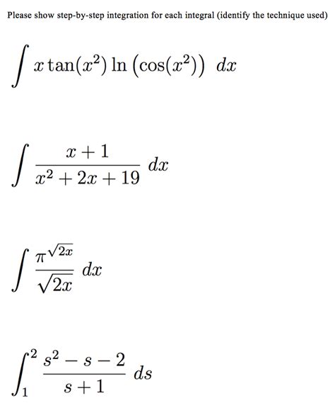 solved please show step by step integration for each