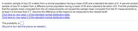 solved a random sample of size 25 is taken from a normal