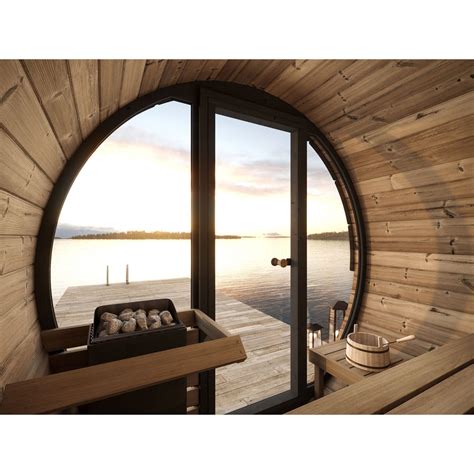 Saunalife Ee6g 4 Person Barrel Sauna W Rear Benches And Front Windows