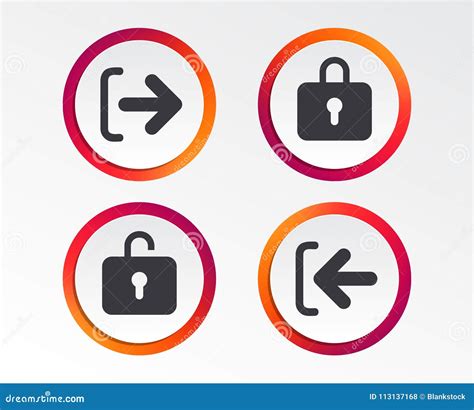 Login And Logout Icons Sign In Icon Locker Vector 128792171