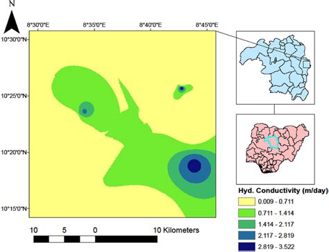 Map Of Hydraulic Conductivity Of The Study Area Download Scientific