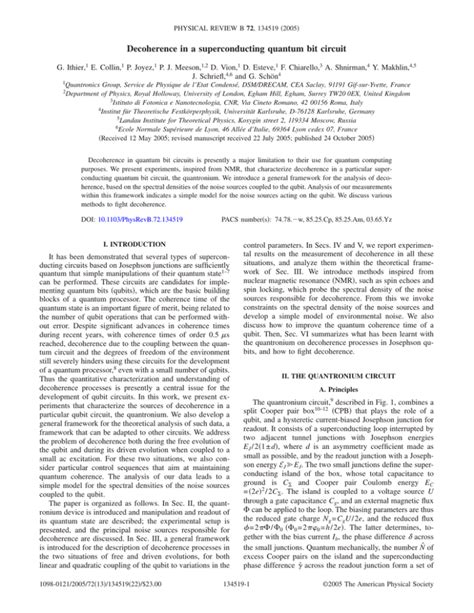 Decoherence In A Superconducting Quantum Bit Circuit