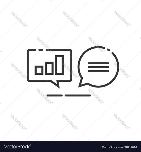 Data Analytics Icon Line Outline Analyzing Vector Image
