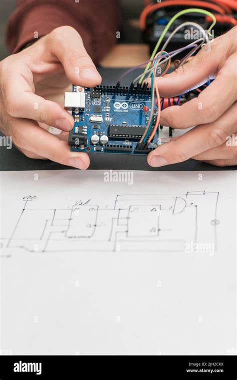 Electronic Construction On Base Of Arduino UNO Stock Photo Alamy