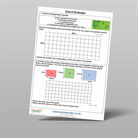 Year 5 Area Of Rectangles Varied Fluency Resource Classroom Secrets