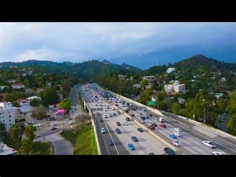 Hollywood Sign And 101 Freeway In Los Angeles California 4k Stock
