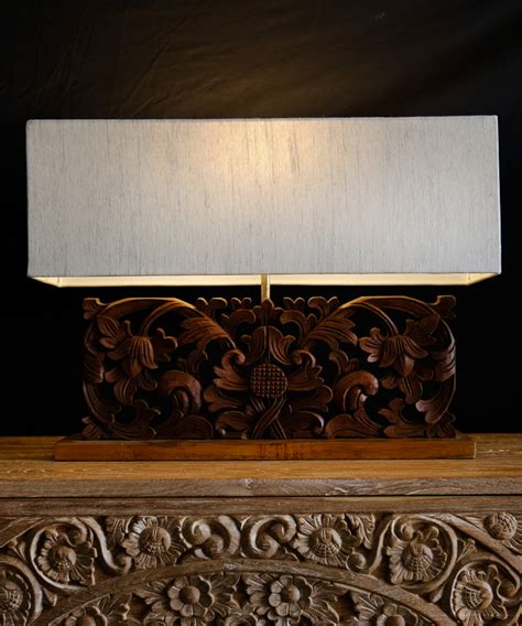 Long Rectangle Lamp Shade With Intricate Base Periwinkle Home Designs Pte Ltd