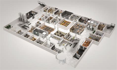 3d Plan Of A Mall On Behance