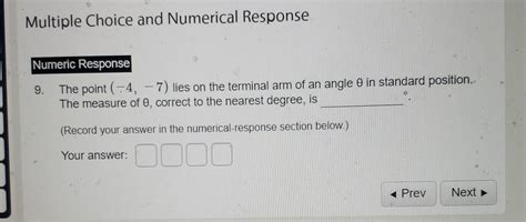 Solved Multiple Choice And Numerical Response Numeric Chegg