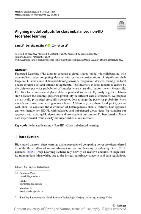 Aligning Model Outputs For Class Imbalanced Non Iid Federated Learning Request Pdf
