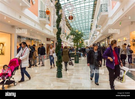 Paris France Crowd Of People Shopping In Mall Centre Commercial