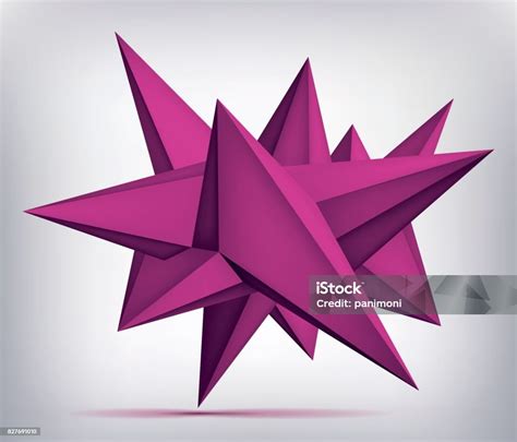 볼륨 기하학적 모양 3d 공중 부양 석 영 크리스탈 보라색 창조적인 낮은 다각형 개체 벡터 디자인 양식 0명에 대한 스톡 벡터 아트 및 기타 이미지 Istock