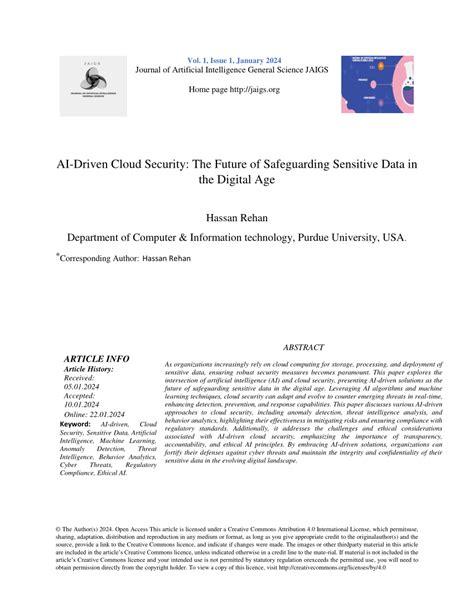 Pdf Ai Driven Cloud Security The Future Of Safeguarding Sensitive Data In The Digital Age