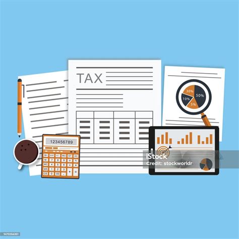 온라인 세금 계산 및 지불 명세서 납세자 계산 세금 및 이익 회계 및 재무 분석 2023년에 대한 스톡 벡터 아트 및 기타 이미지 2023년 개념 경영자 Istock