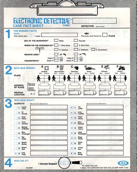Electronic Detective Instructions Page 11 Of 11