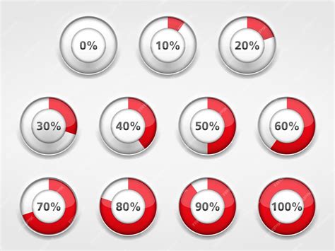 Premium Vector Red Progress Indicators Set Vector Eps10 Illustration