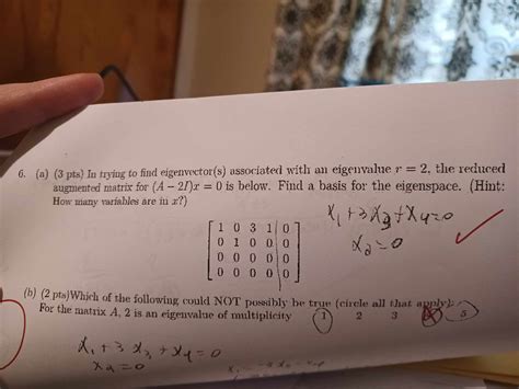 Solved A 3 Pts In ﻿trying To ﻿find Eigenvector S
