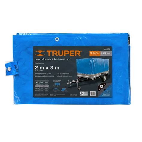 lona gruesa reforzada azul 2 x 3 metros truper 15369 torke