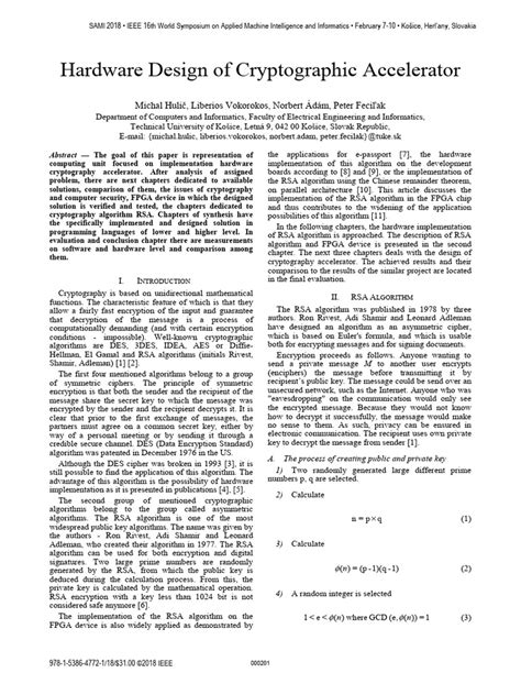 Hardware Design Of Cryptographic Accelerator Pdf Key Cryptography