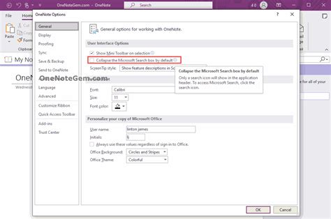 EXE How To Disable The Search Box On The Title Bar Of OneNote Main