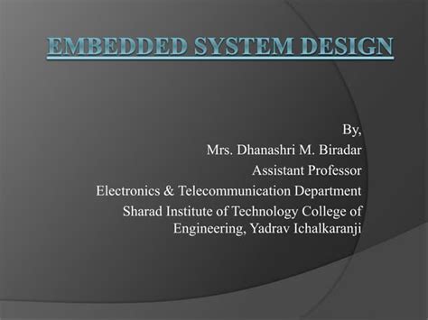 Lec 1embedded System Design Pptpptx