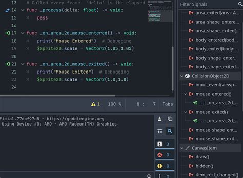 can t detect mouse over area2d ui godot forum