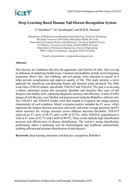 Geerthana Vimalambikaipakan On Linkedin Research Publication Conference Iciet2024