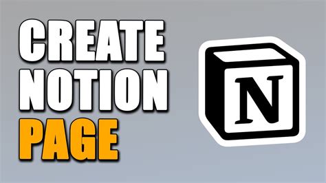 how to create notion page easy youtube