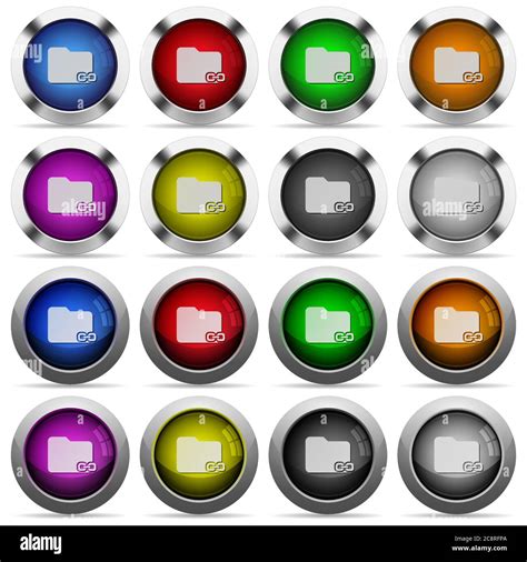 Set Of Linked Folder Glossy Web Buttons Arranged Layer Structure Stock