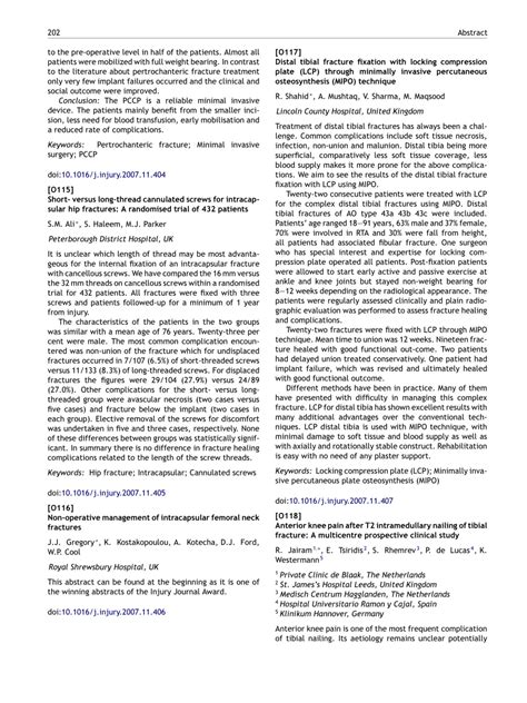 Pdf Distal Tibial Fracture Fixation With Locking Compression Plate